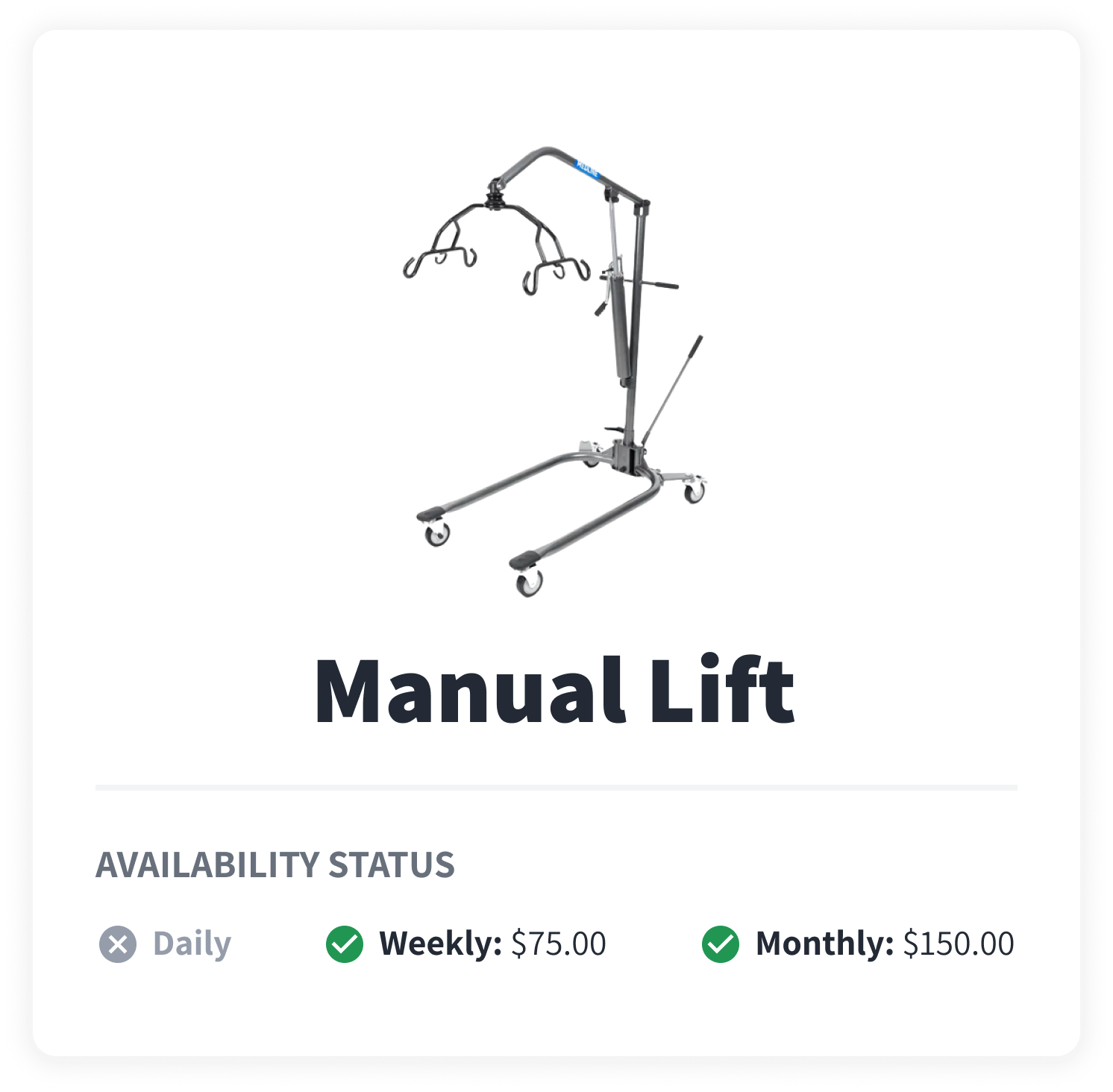 Medical Equipment Rental Rates – ACE Medical Inc