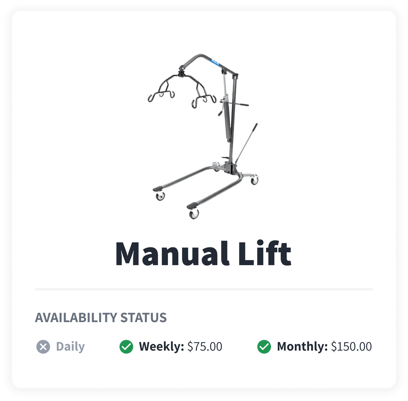 Medical Equipment Rental Rates – ACE Medical Inc